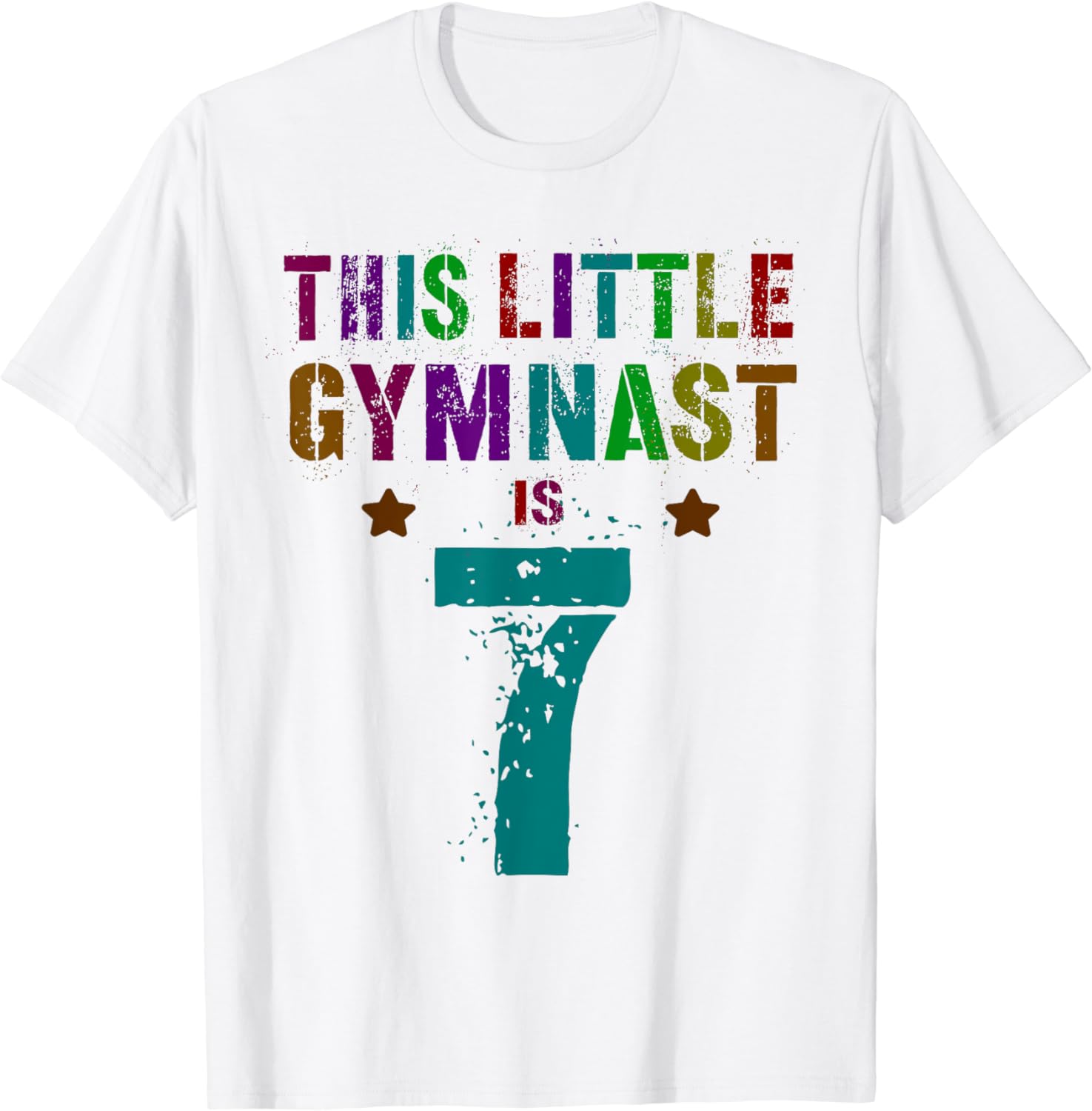 THIS LITTLE GYMNAST IS 7 Tumble 7th Birthday Boy Girl T-Shirt - Walmart.com