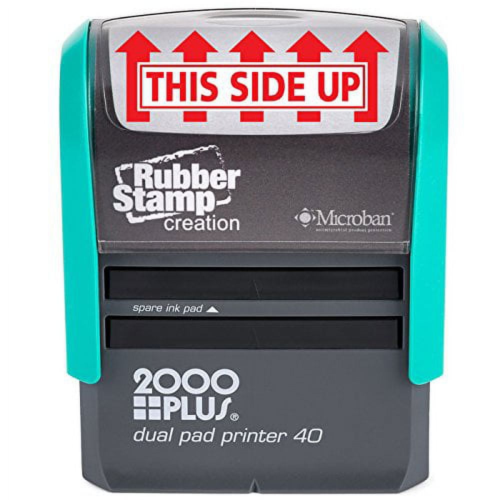 THIS SIDE UP Self Inking Stamp, Printer 40 with 2 pads - Red Ink (Large ...