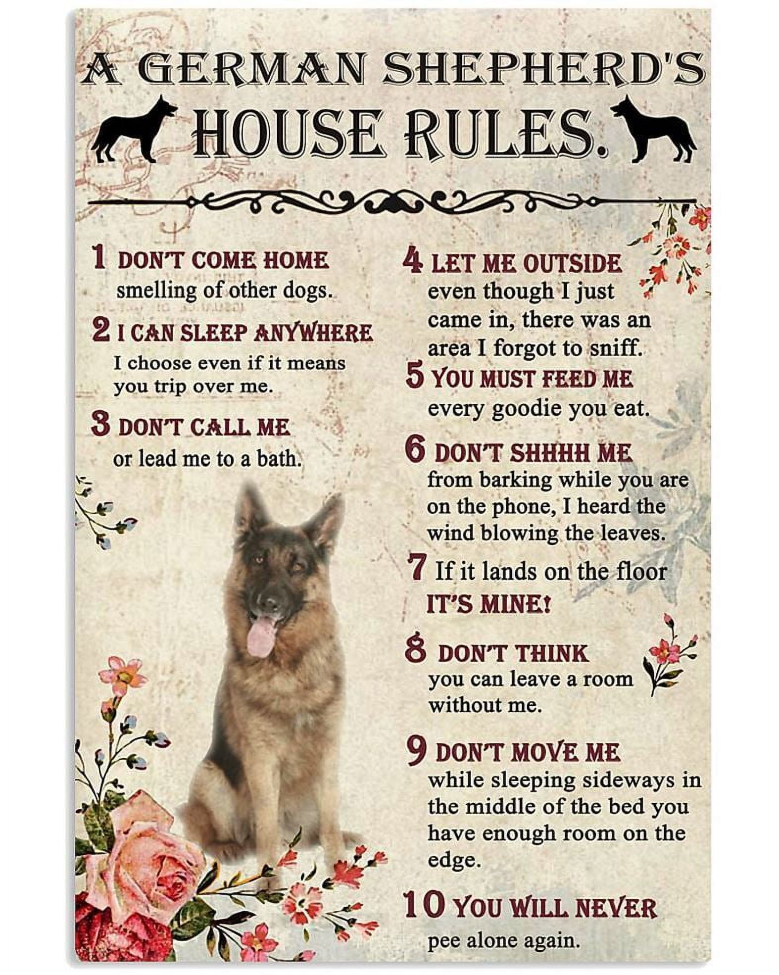THIYOTA A German Shepherd's House Rules Vertical Poster For Dog Lovers ...