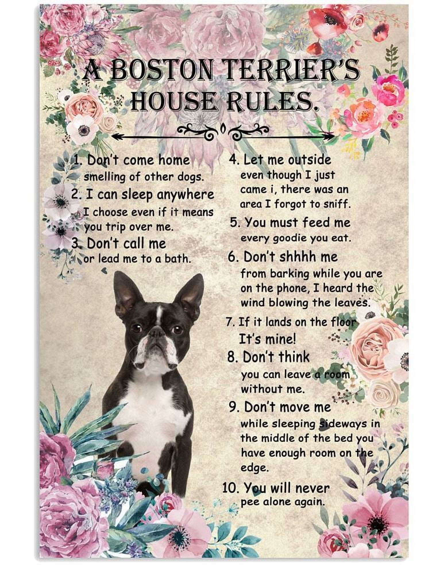 THIYOTA Boston Terrier House Rules Vertical Poster Dog Art Print Puzzle ...