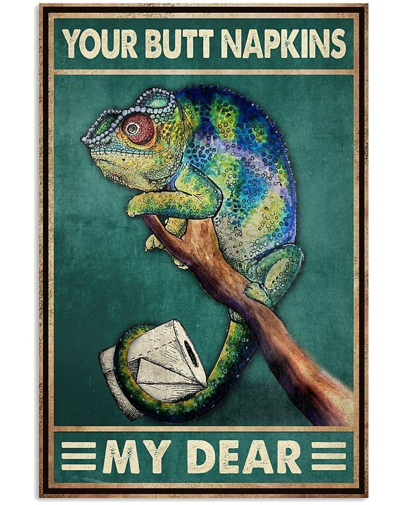 THIYOTA Gecko Your Butt Napkins My Dear Vertical Poster Art Print Home ...