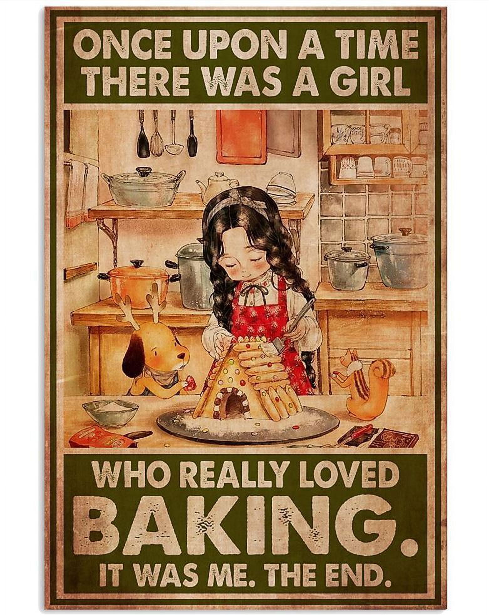 THIYOTA Girl Really Loved Baking Poster Home Decor Art Print Full ...