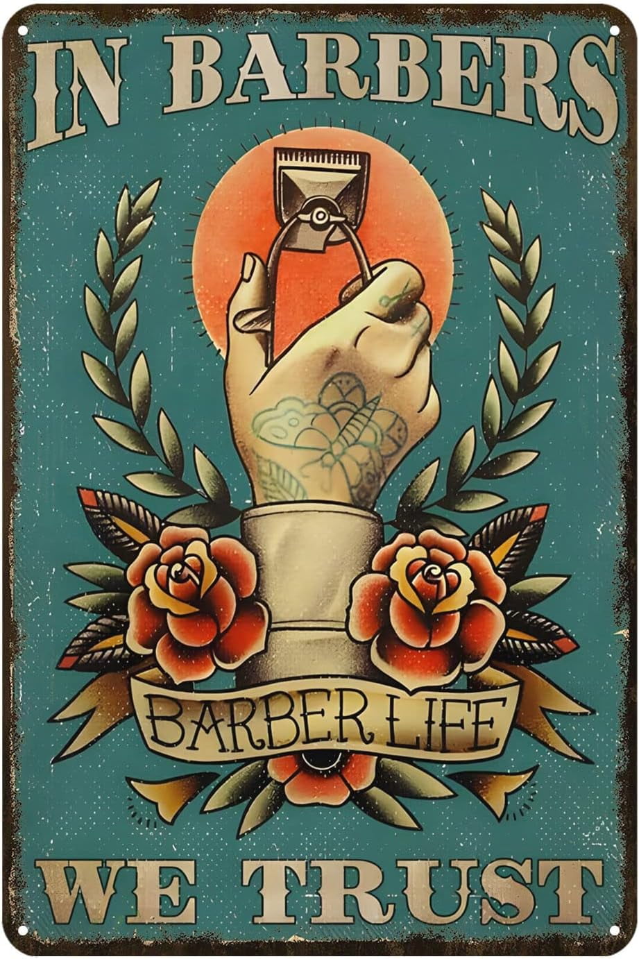 THIYOTA Puzzles 300 PCS Funny Barbers We Trust RetroArt Bar Barbershop ...