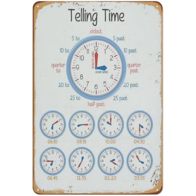 THIYOTA Puzzles 300 PCS Telling Time Poster,Clock,Kids Learning Game ...