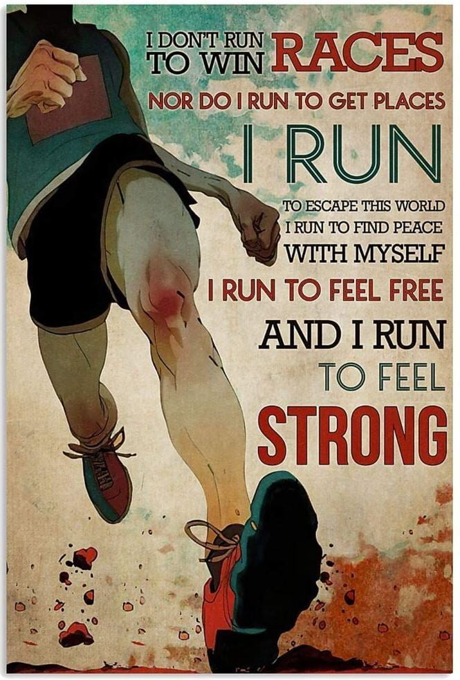 THIYOTA Running I Don’t Run to Win Races I Run to Feel Strong Funny ...