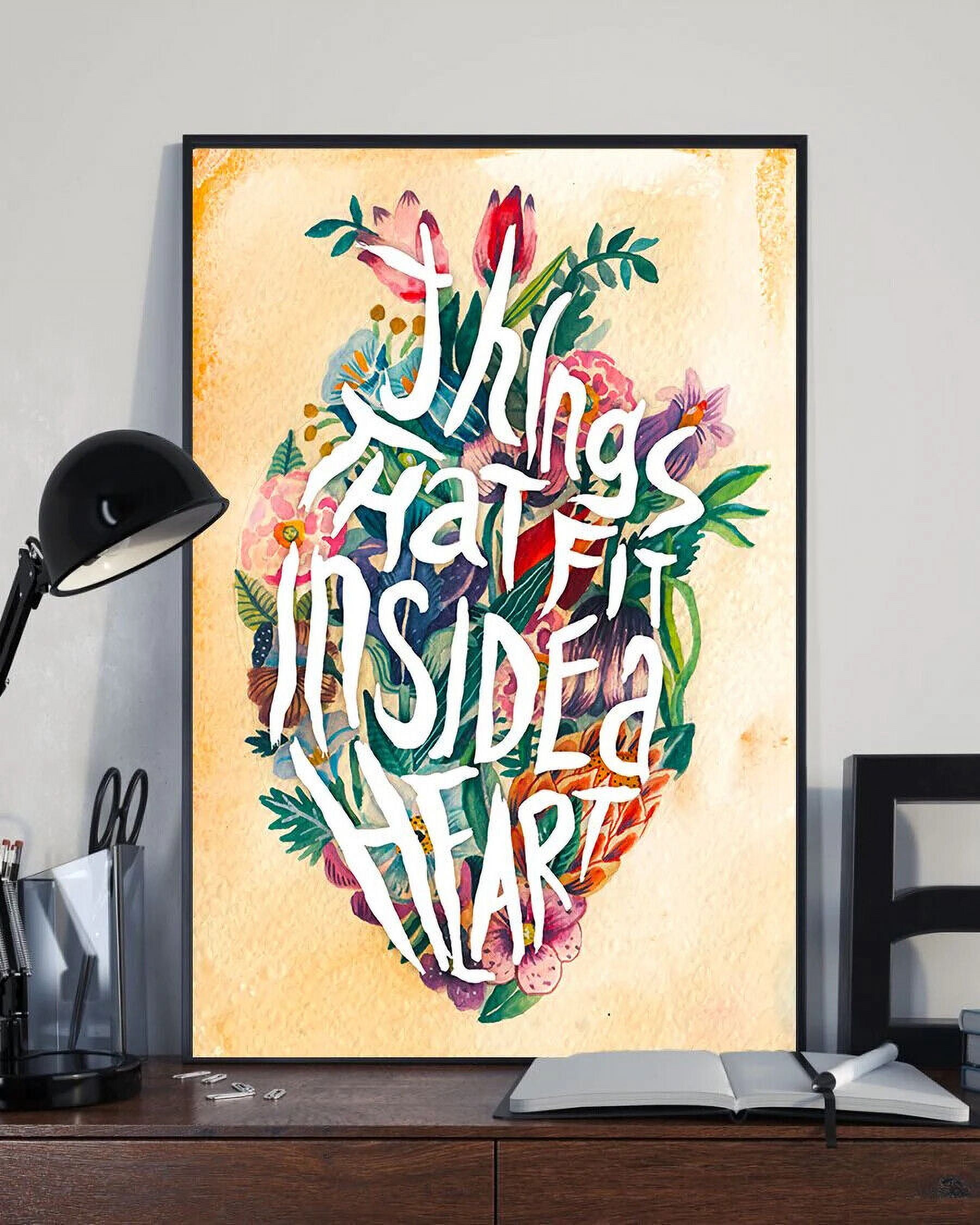 THIYOTA Things That Fit Inside A Heart Poster Art Print Decor Home ...