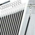 THIZEN 12 Pack 36 Inch Curtain Pull Wands Black Drapery Pull Rod with ...