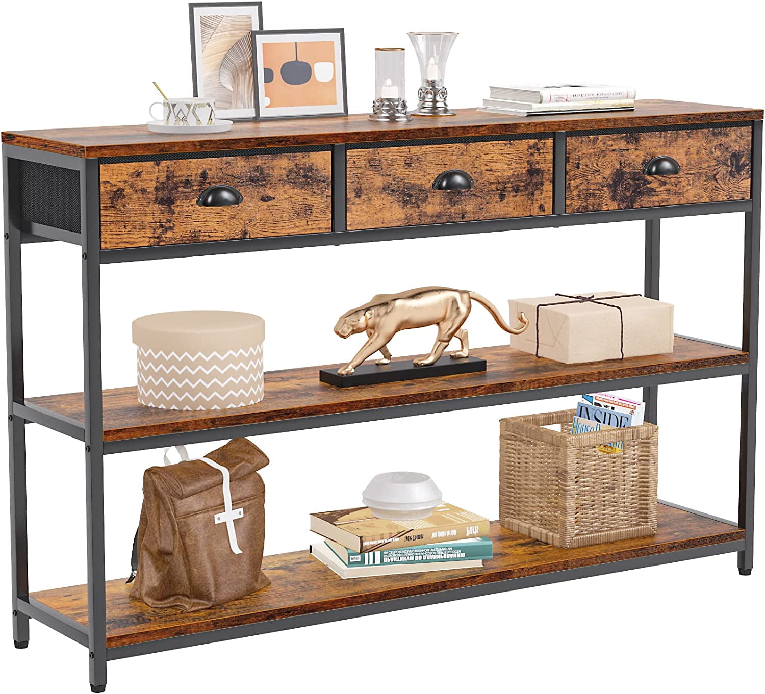 THIZEN Long 47" Console Sofa Table with 3 Drawers, Entryway Table with ...