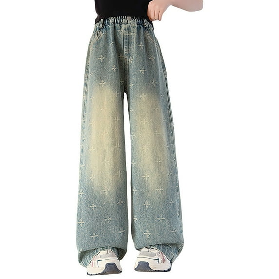 THJRPQJFD Brown Jeans High Waisted Wide Leg Jeans White Pants for Girls ...