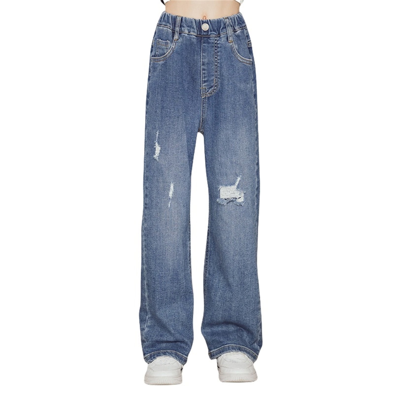 THJRPQJFD Ripped Jeans Loose Jeans Straight Leg Pants 12 Month Girl ...