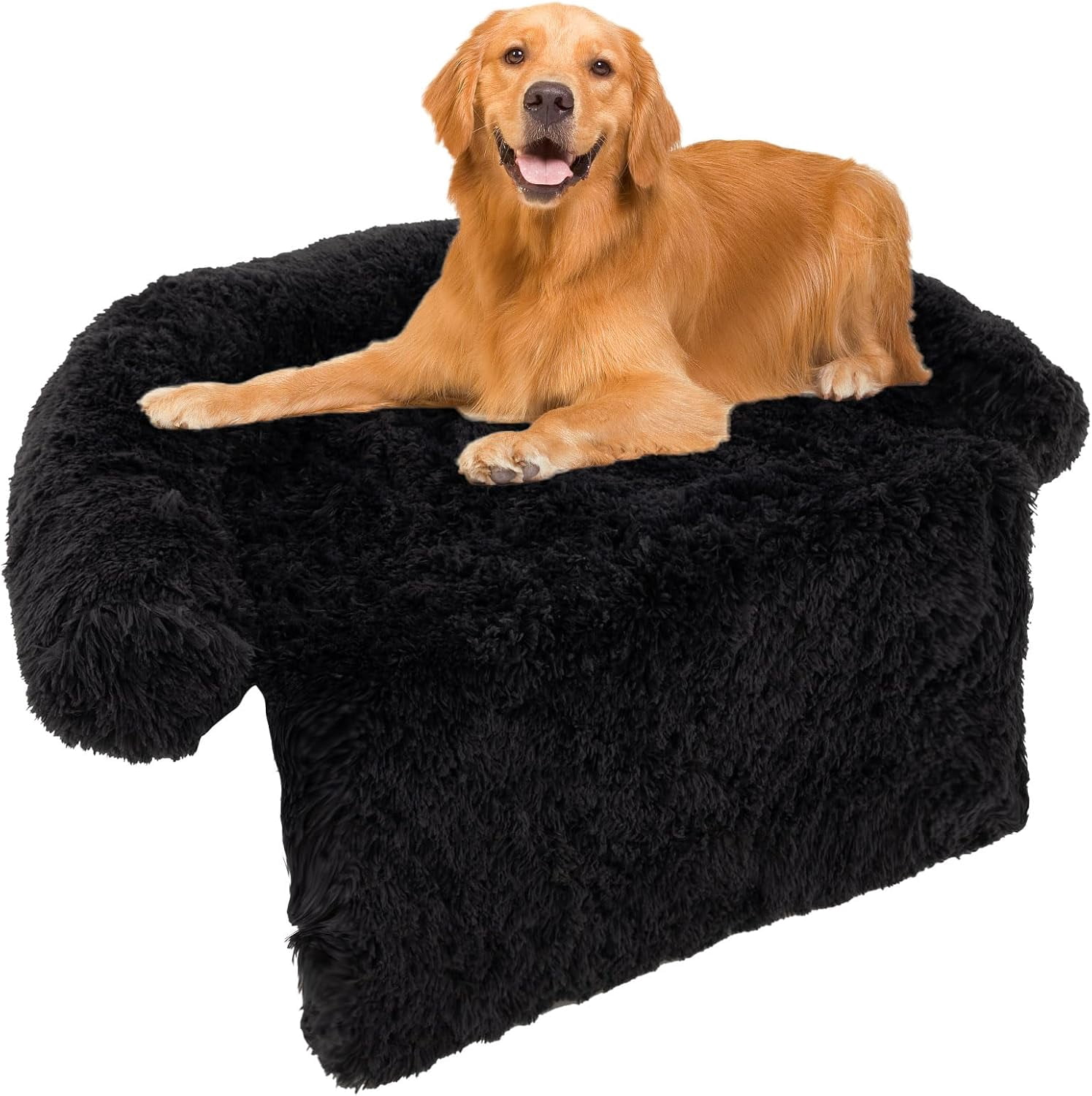 THJTDH Calming Dog Bed, Fluffy Plush Dog Mat Cover Protector for Couch ...