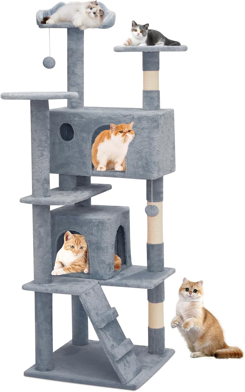 THJTDH Cat Tree, 62 Inch Cat Tree Tower for Indoor Cats, Multi-Level ...