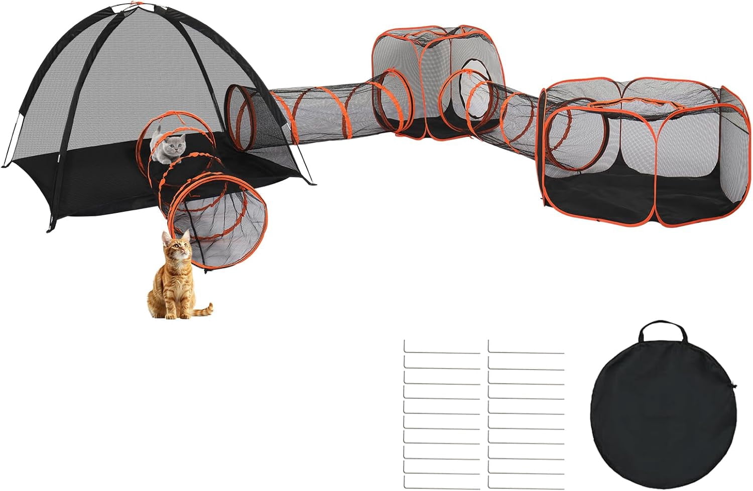 THJTDH Cat Tunnel - Collapsible Indoor/Outdoor Kitten Tent for Small ...