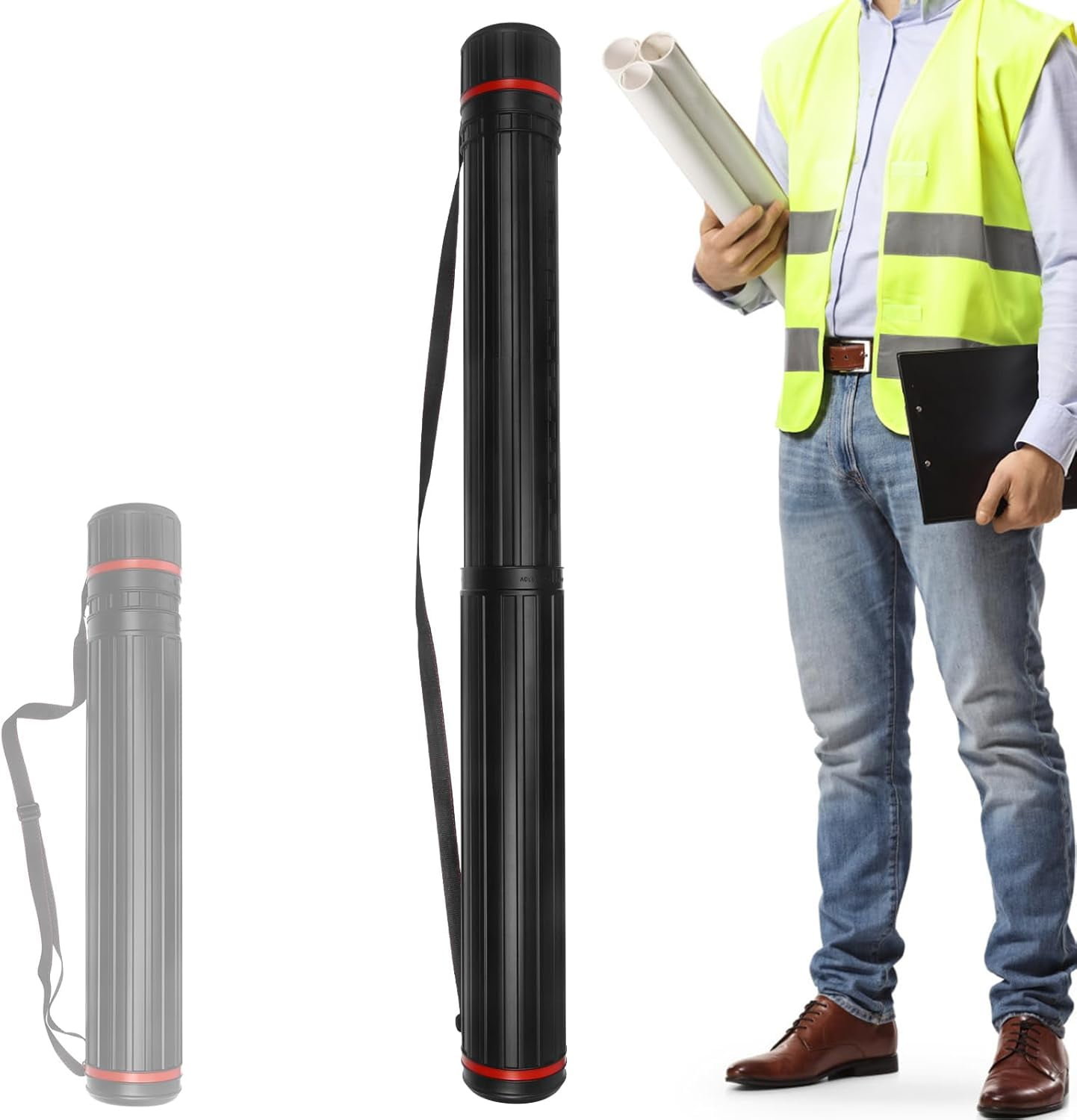 THJTDH Telescoping Poster Tube: Expandable 30" to 53" - Waterproof ...