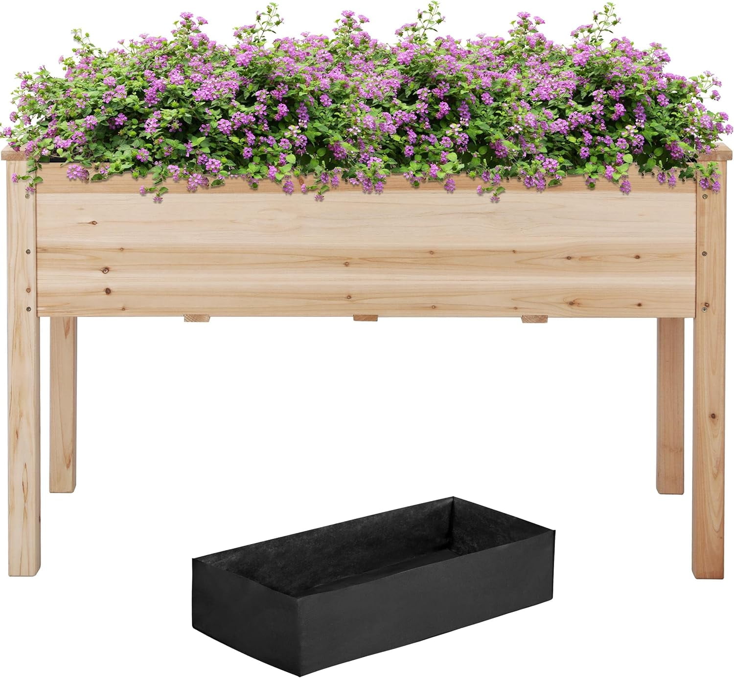 THJTDH Wooden Garden Planter Boxes 48 X 23 X 30in Elevated Raised ...