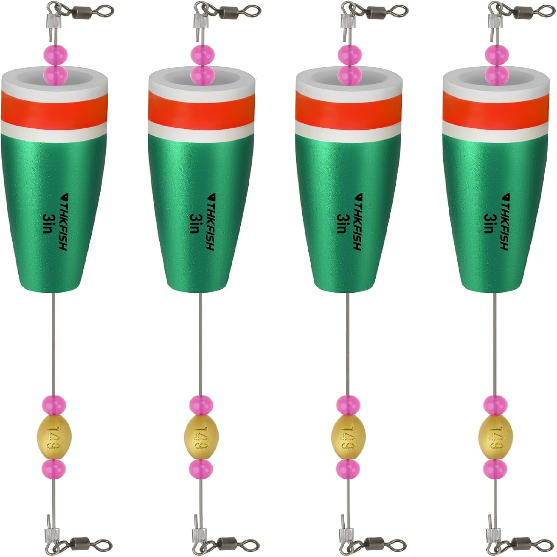 THKFISH 3/4/5Inch-4Pcs Fishing Float, Popping Cork Trout, Float Rig ...
