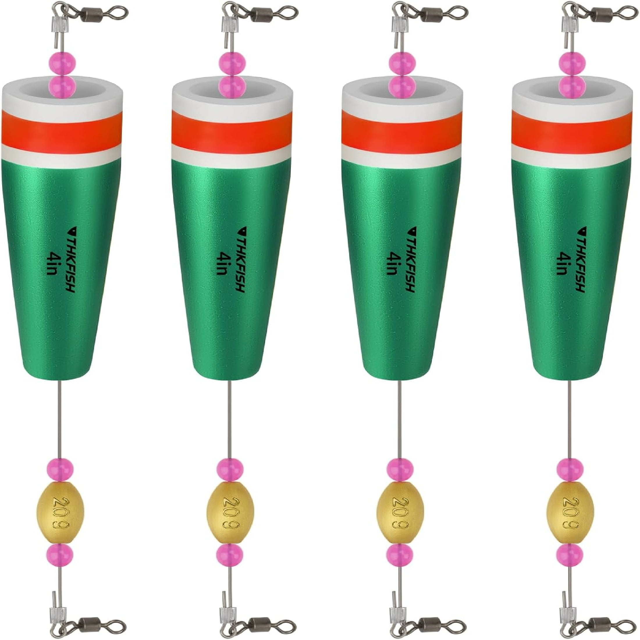 THKFISH 3/4/5Inch-4Pcs Fishing Float, Popping Cork Trout, Float Rig ...