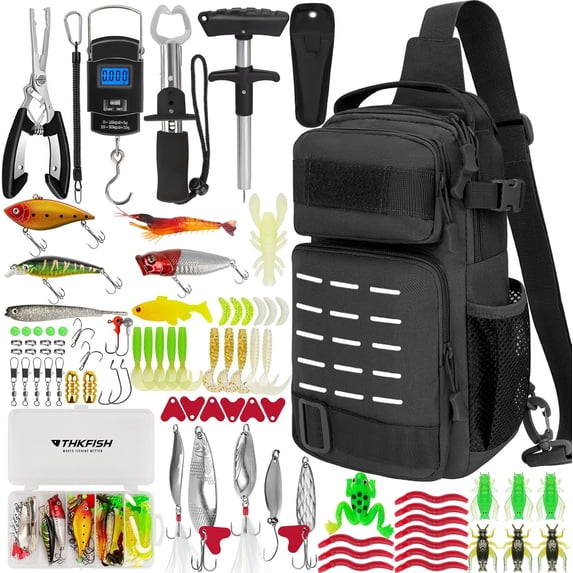 THKFISH 85Pcs Fishing Tool Kit, Fishing Backpack with Tackle Boxes ...