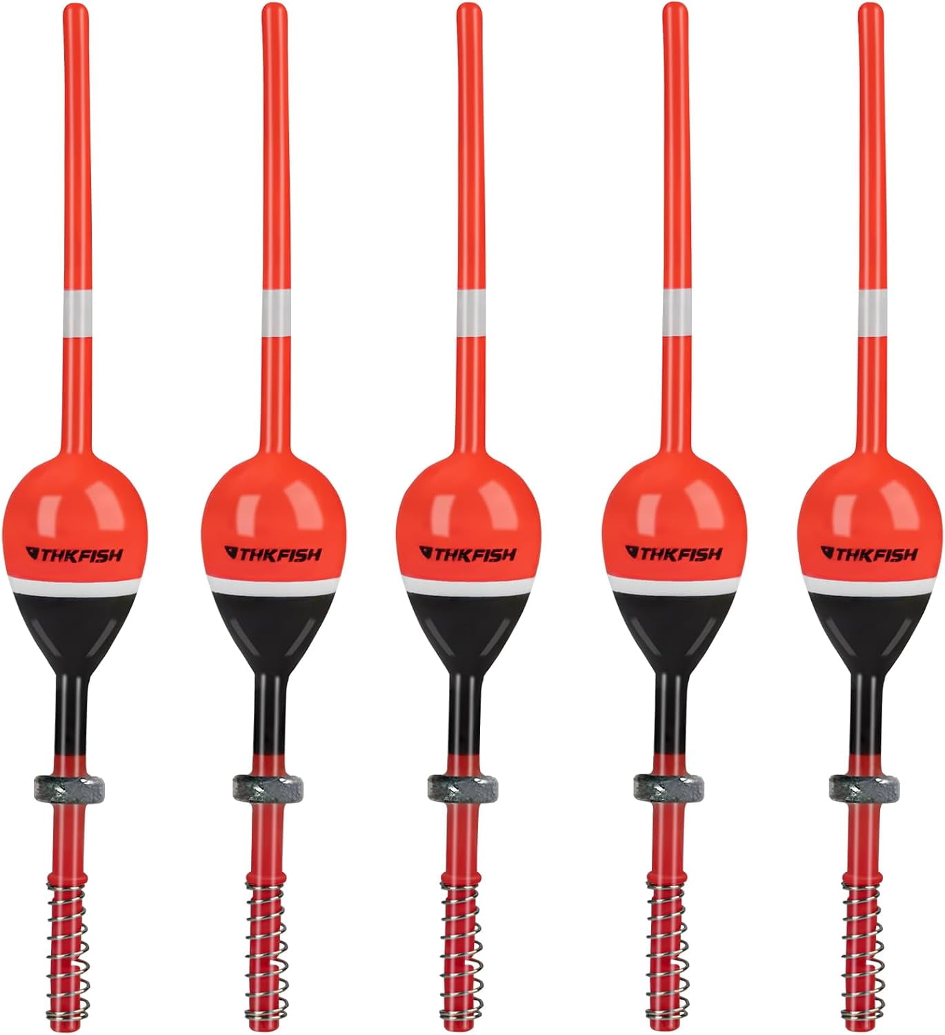 THKFISH Fishing Floats and Bobbers Balsa Wood Floats Spring Bobbers ...