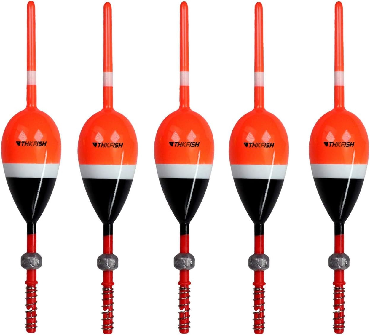 THKFISH Fishing Floats and Bobbers Balsa Wood Floats Spring Bobbers ...