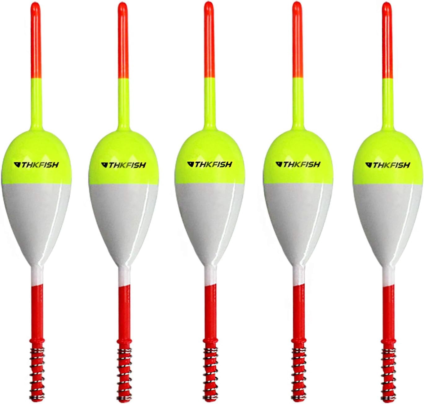 THKFISH Fishing Floats and Bobbers Balsa Wood Floats Spring Bobbers ...