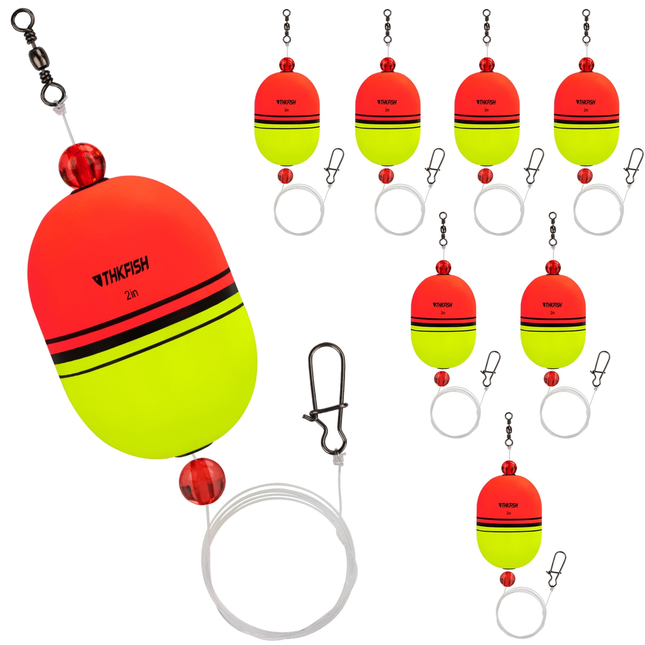 THKFISH Fishing Slip Bobbers,EVA Foam Popping Floats Weighted,Oval ...