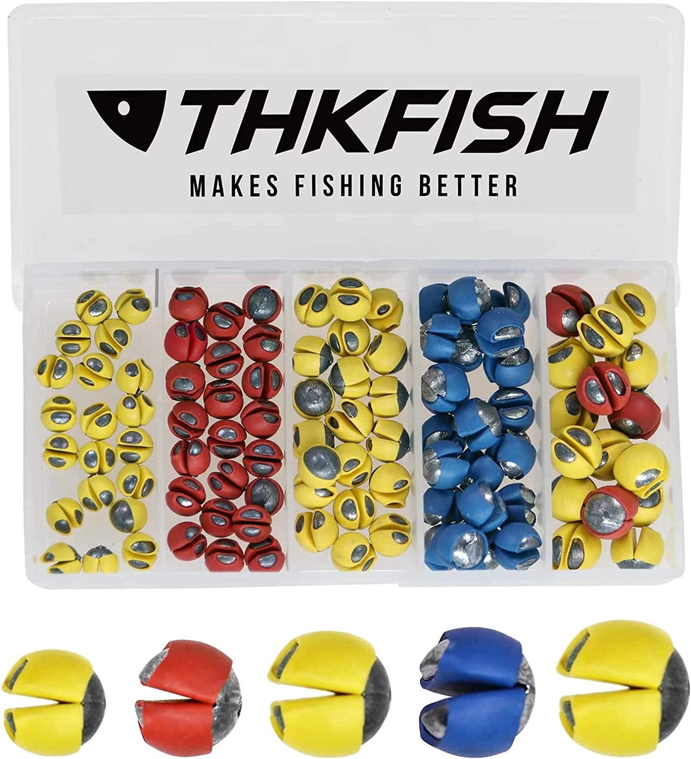 THKFISH Fishing Weights Sinkers Split Shot Fishing Weights Removable ...