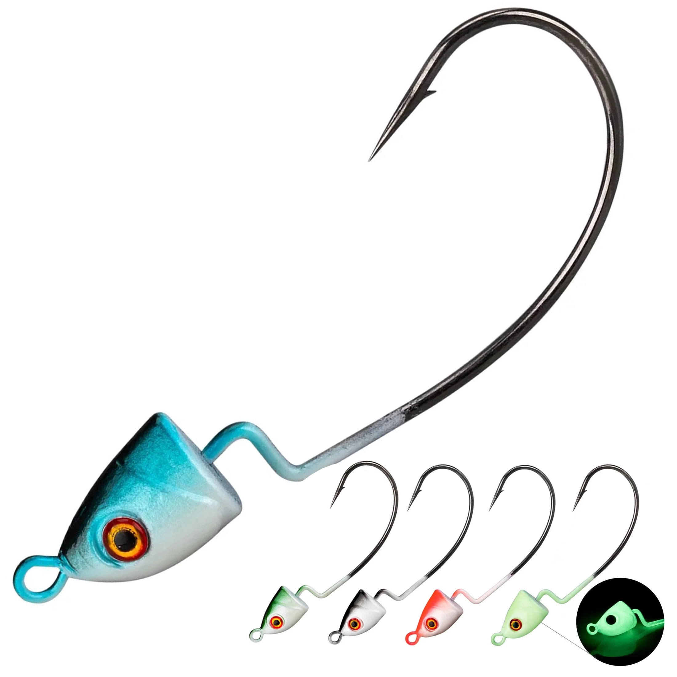 THKFISH Jig Heads for Fishing Hooks Bass Fishing Lures Texas Rig Hooks ...