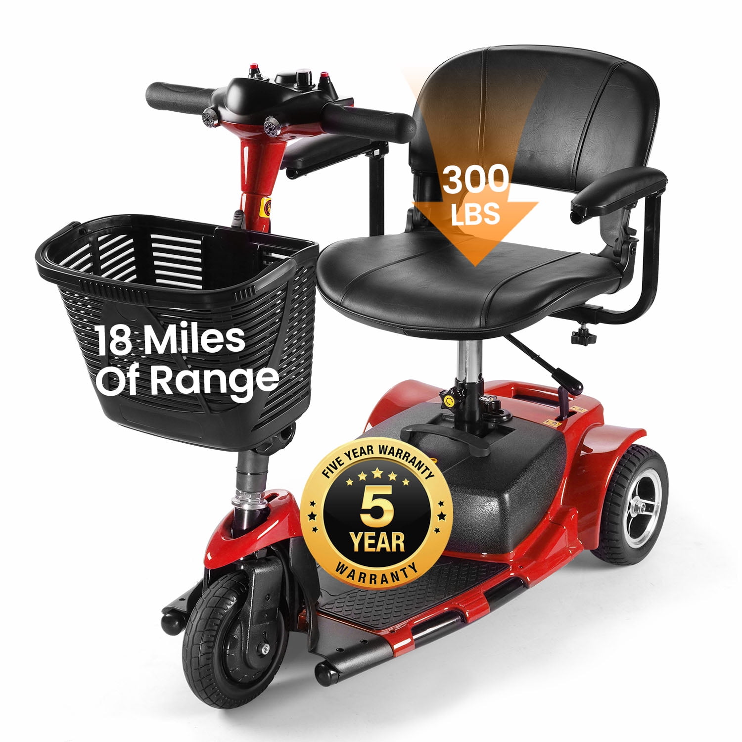 THLAND 3-Wheel Foldable Mobility Scooter for Seniors, Lightweight ...