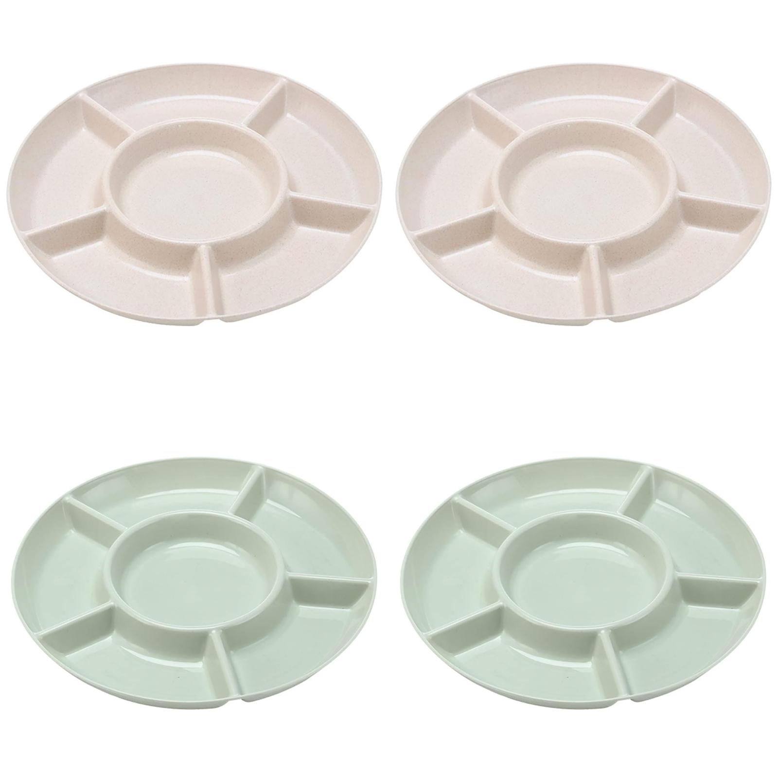 THLKIF 12-inch Porcelain Divided Serving Platter, Compartment Dish for ...