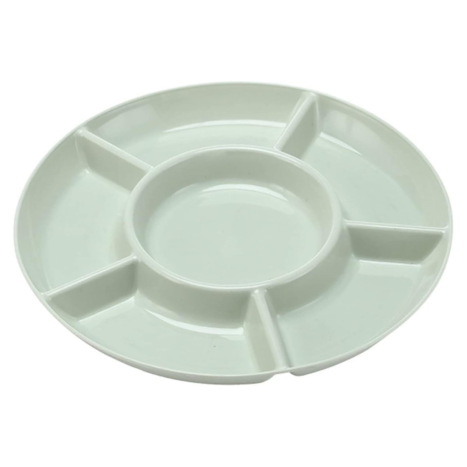 THLKIF 12-inch Porcelain Divided Serving Platter, Compartment Dish for ...