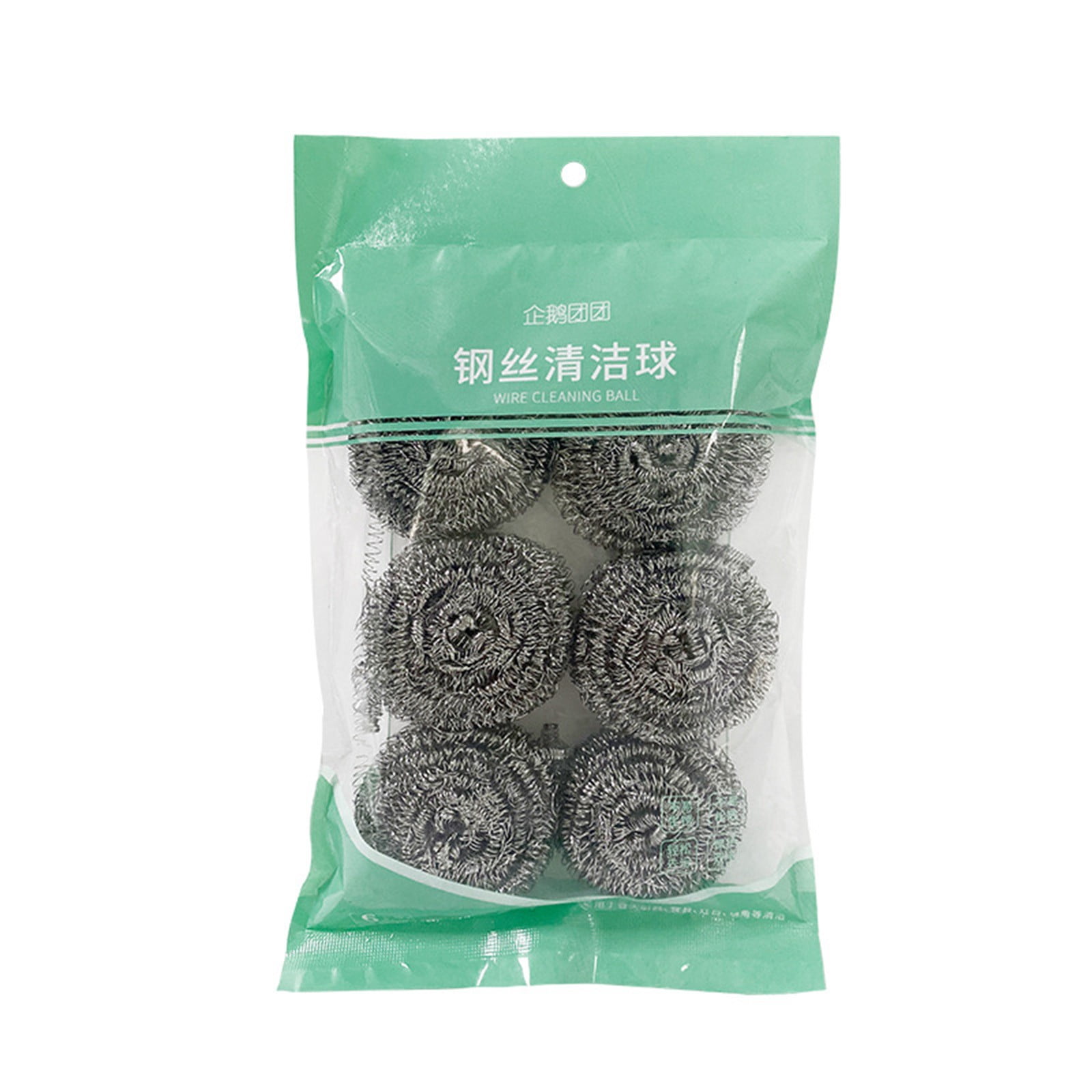 THLKIF 6 Pcs Stainless Steel Sponges Scrubbers Cleaning Ball Utensil ...
