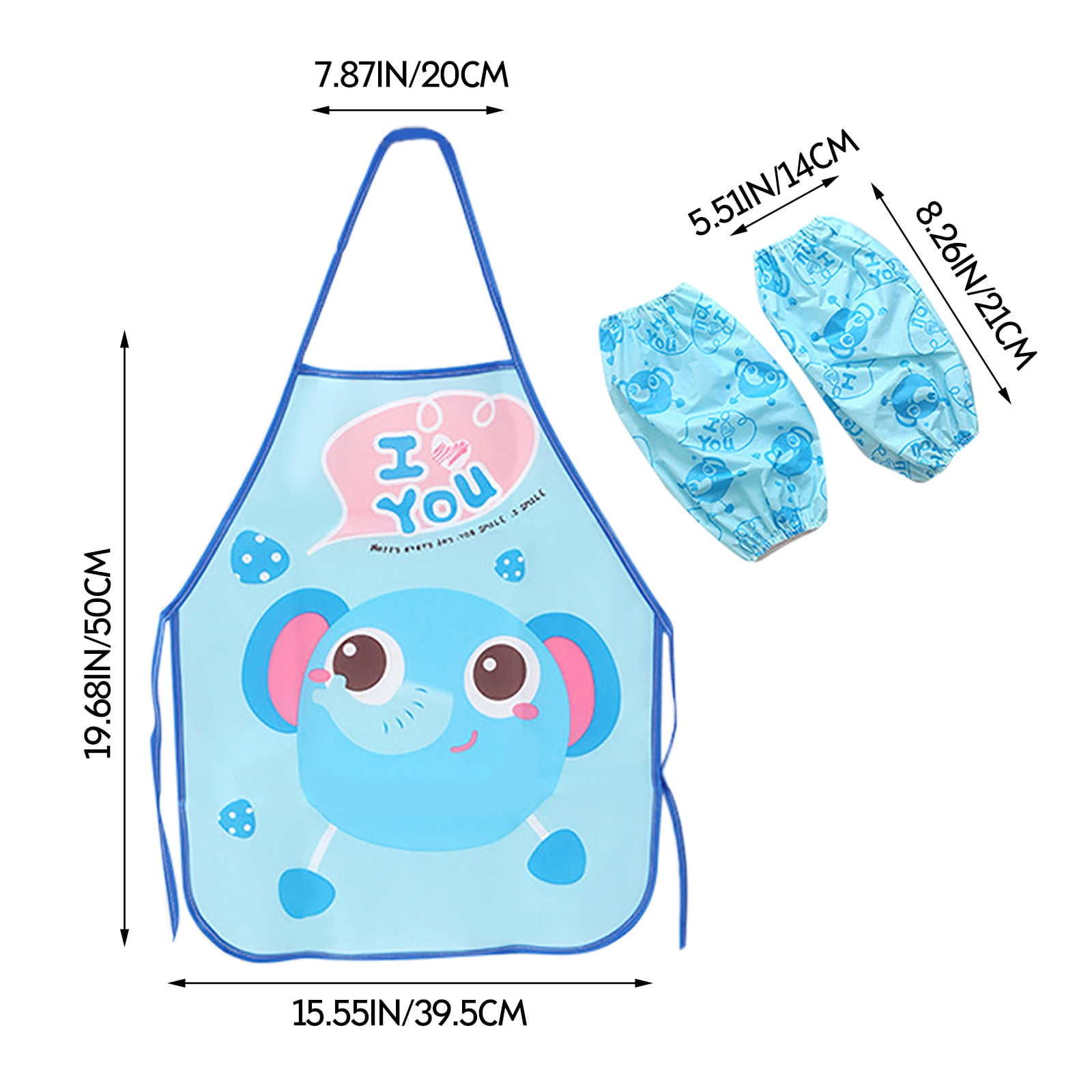THLKIF Kids Sleeve Apron with Cuff Set, Household Chores Waterproof ...