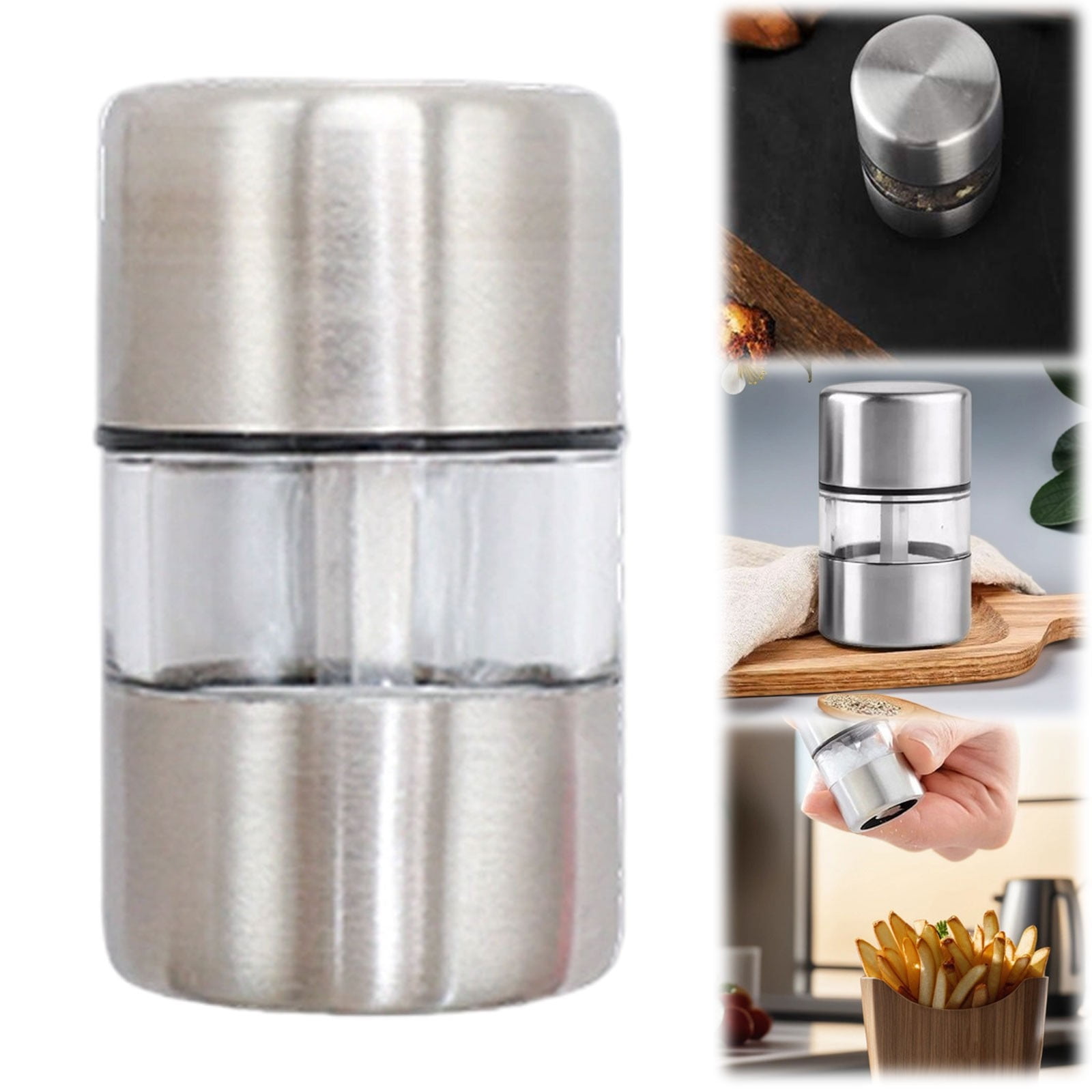 THLKIF Mini Salt and Pepper Grinder, Refillable Travel Shakers, Compact ...