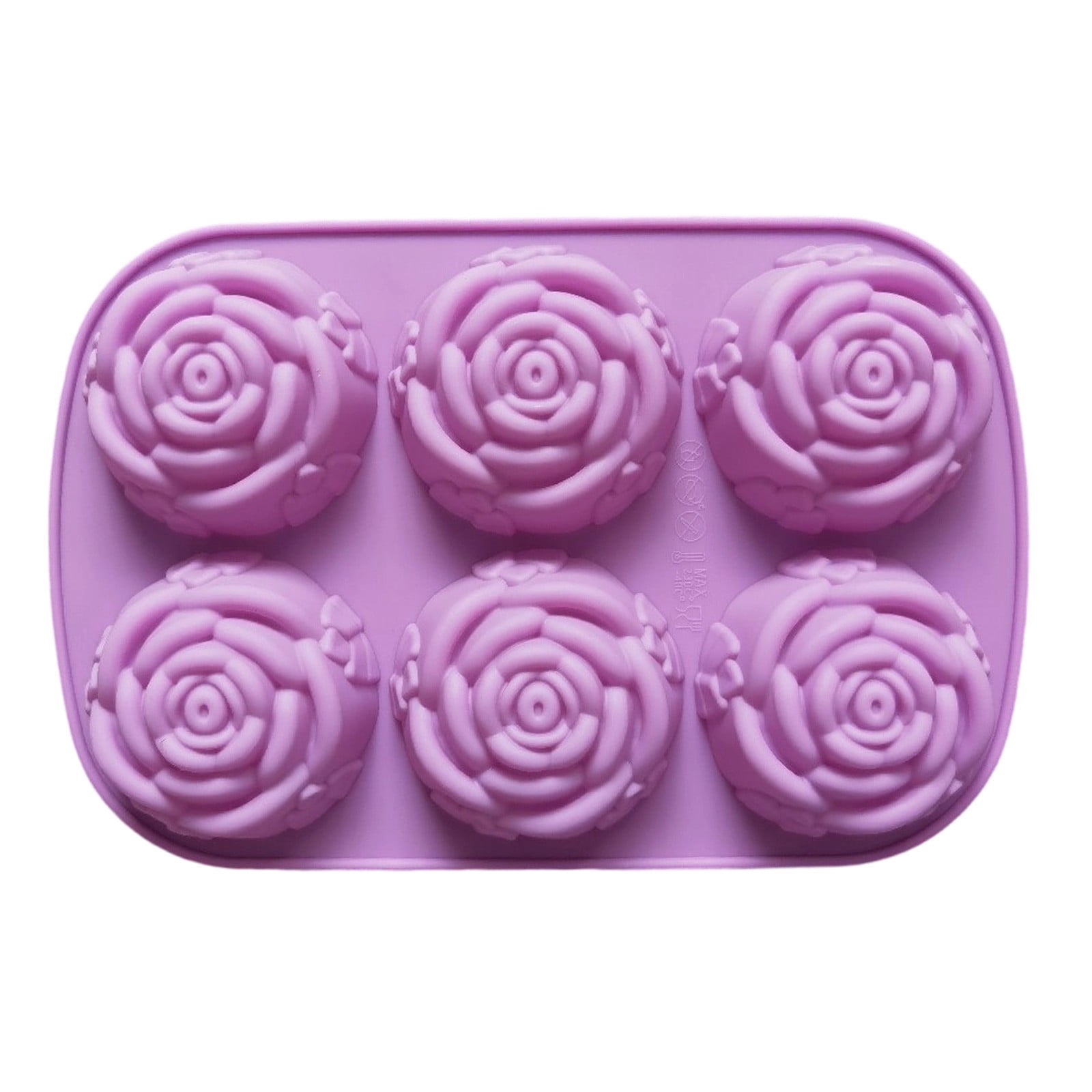 THLKIF Rose Silicone Molds 6 Cavity Large Rose Flower Mold for ...