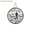 THLKIF Welcome Sign for Front Door Round Metal Welcome to My Happy ...