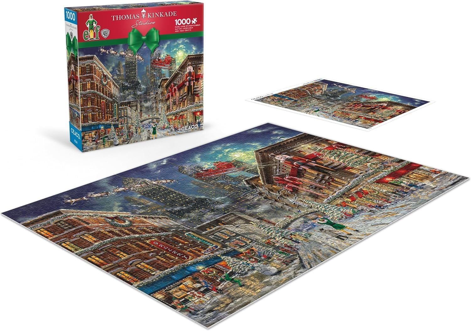 THOMAS KINKADE Christmas Elf 1000 Piece Jigsaw Puzzle - Walmart.com