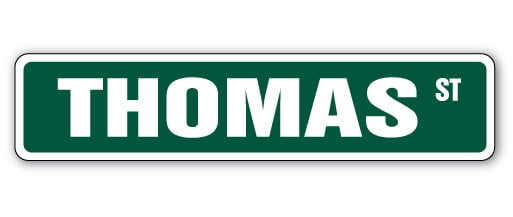 THOMAS Street Sign Childrens Name Room Sign | Indoor/Outdoor | 24" Wide ...