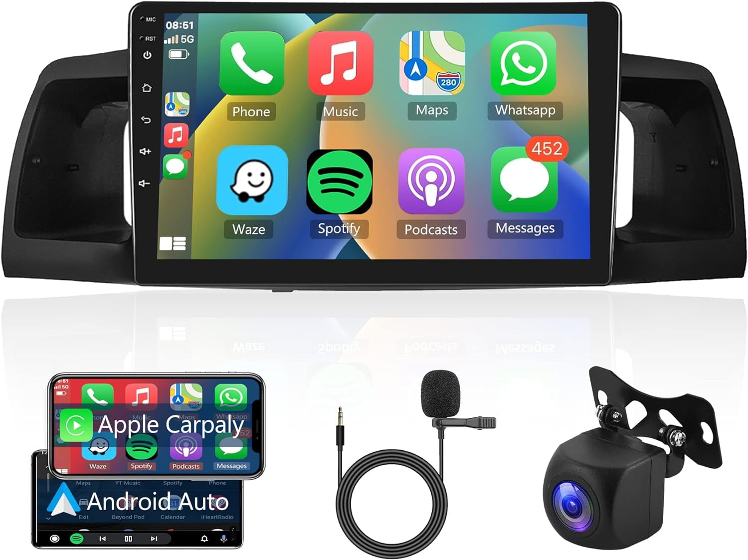 THONZER 1G+32G Android 9 Inch Car Stereo for Toyota Corolla ex 2007 ...