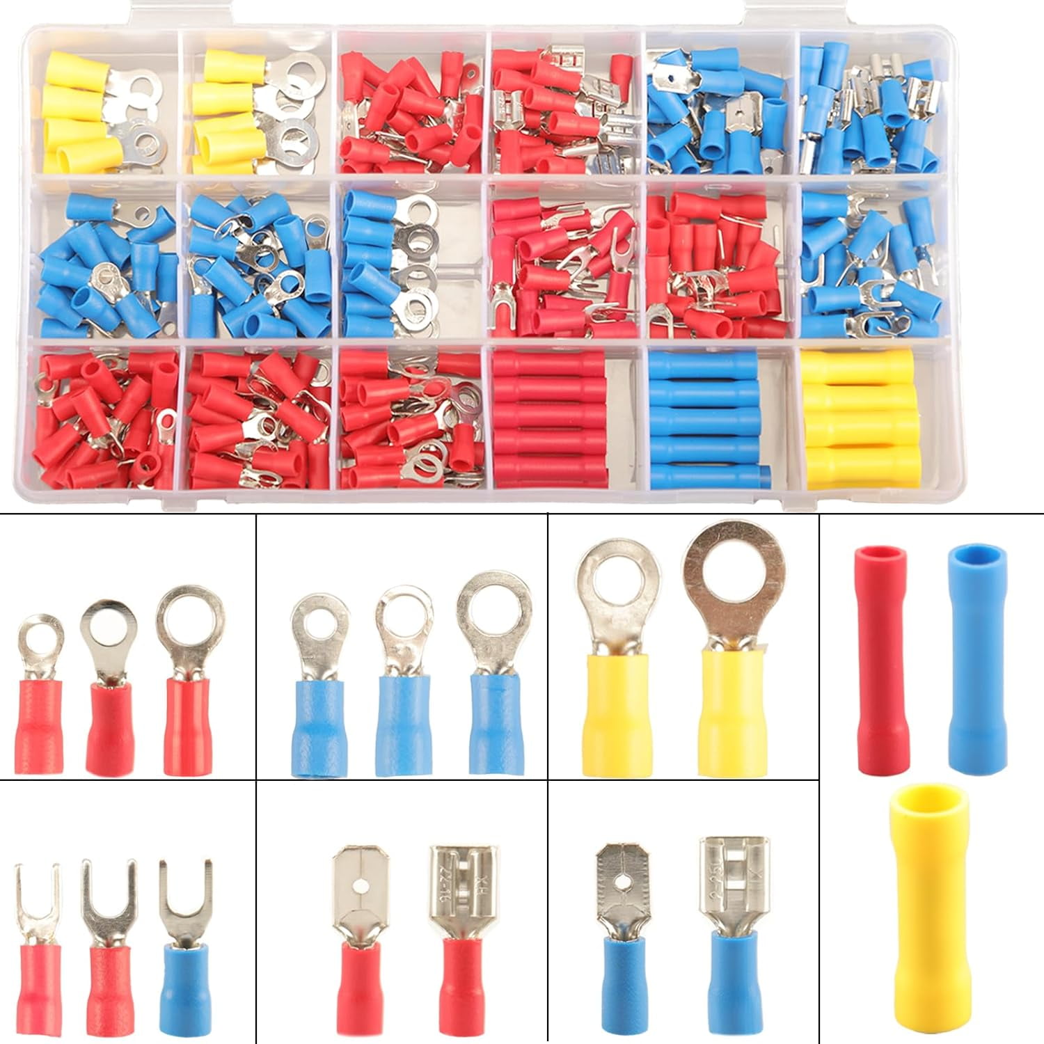 THONZER 280PCS Crimp Connectors, 2.8mm 4.8mm 6.3mm Male and Female ...