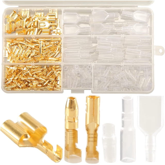 THONZER 320pcs Double Bullet Wire Connectors, 3.9mm 3.5mm Male and ...