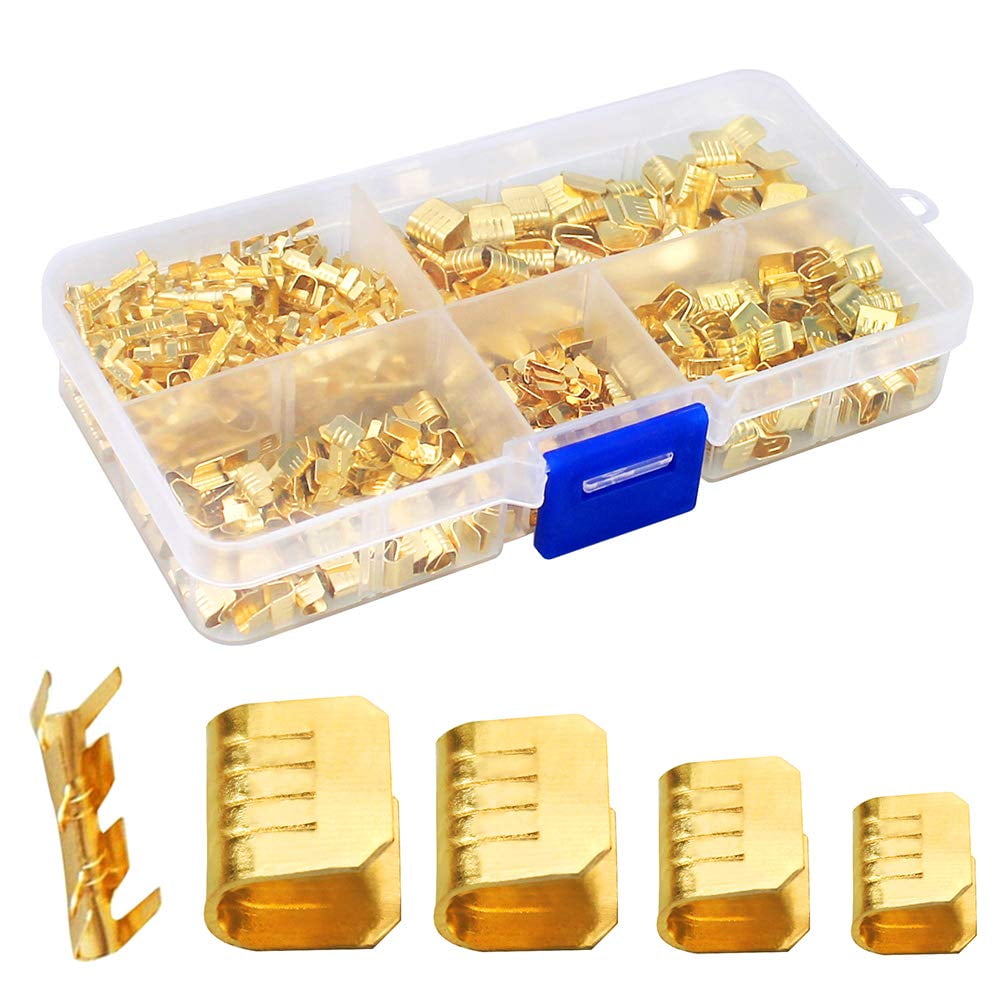 THONZER 500 Pcs U Shape Copper Ring Terminals Crimp Kit - Non-Insulated ...