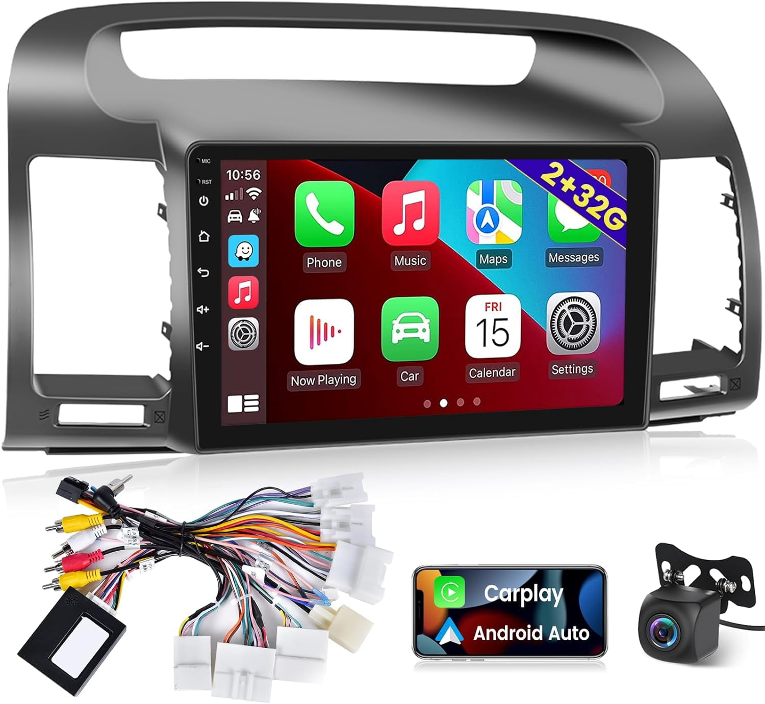THONZER, 9" Android Touchscreen Car Stereo with CarPlay, Android Auto ...