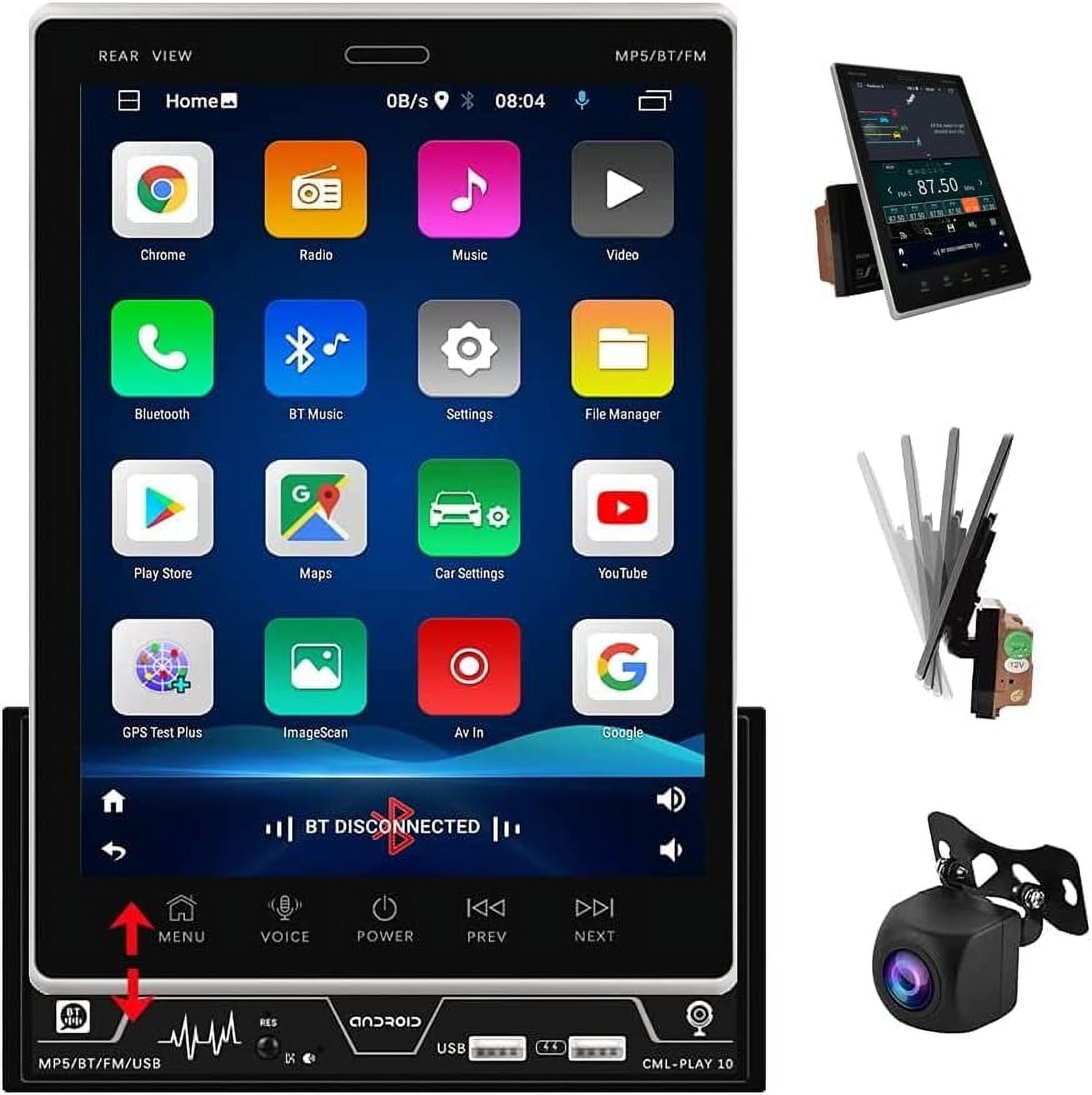 THONZER Android Car Stereo Double Din 9.5'' HD Moving Vertical Touch ...