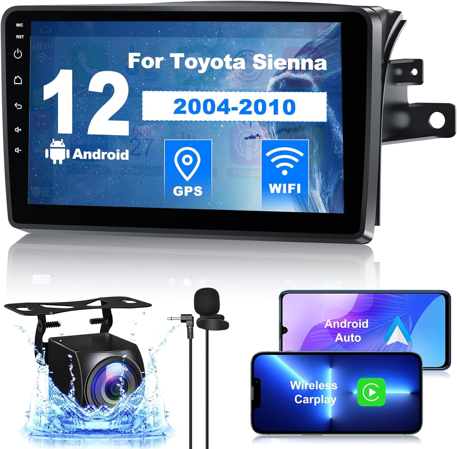 THONZER Car Raido for Toyota Sienna 2004-2010, Android 12 2G+32G Sienna ...