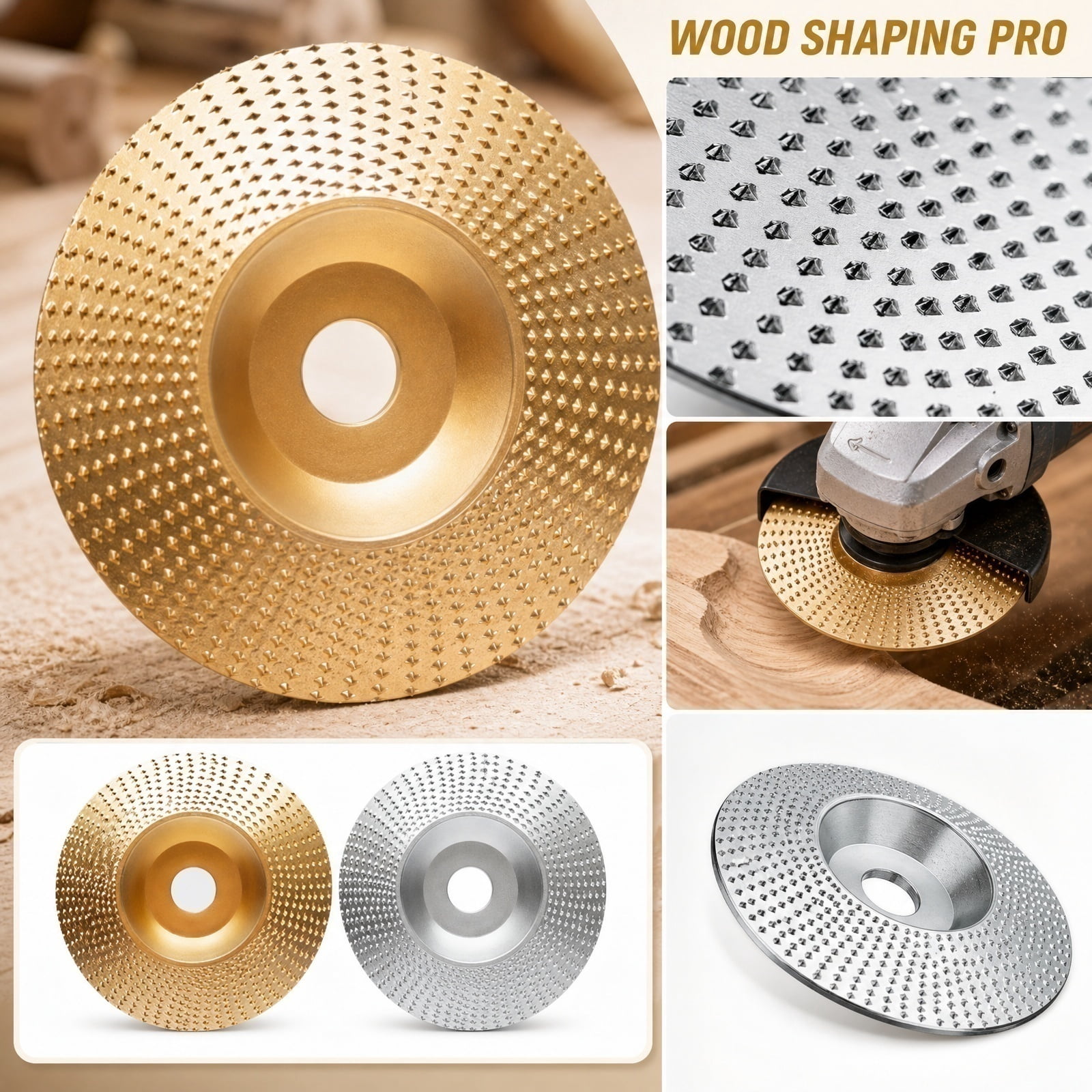 THOPBPRK Beveled Wood Carving Disc Angle Grinder Attachment Shaping ...