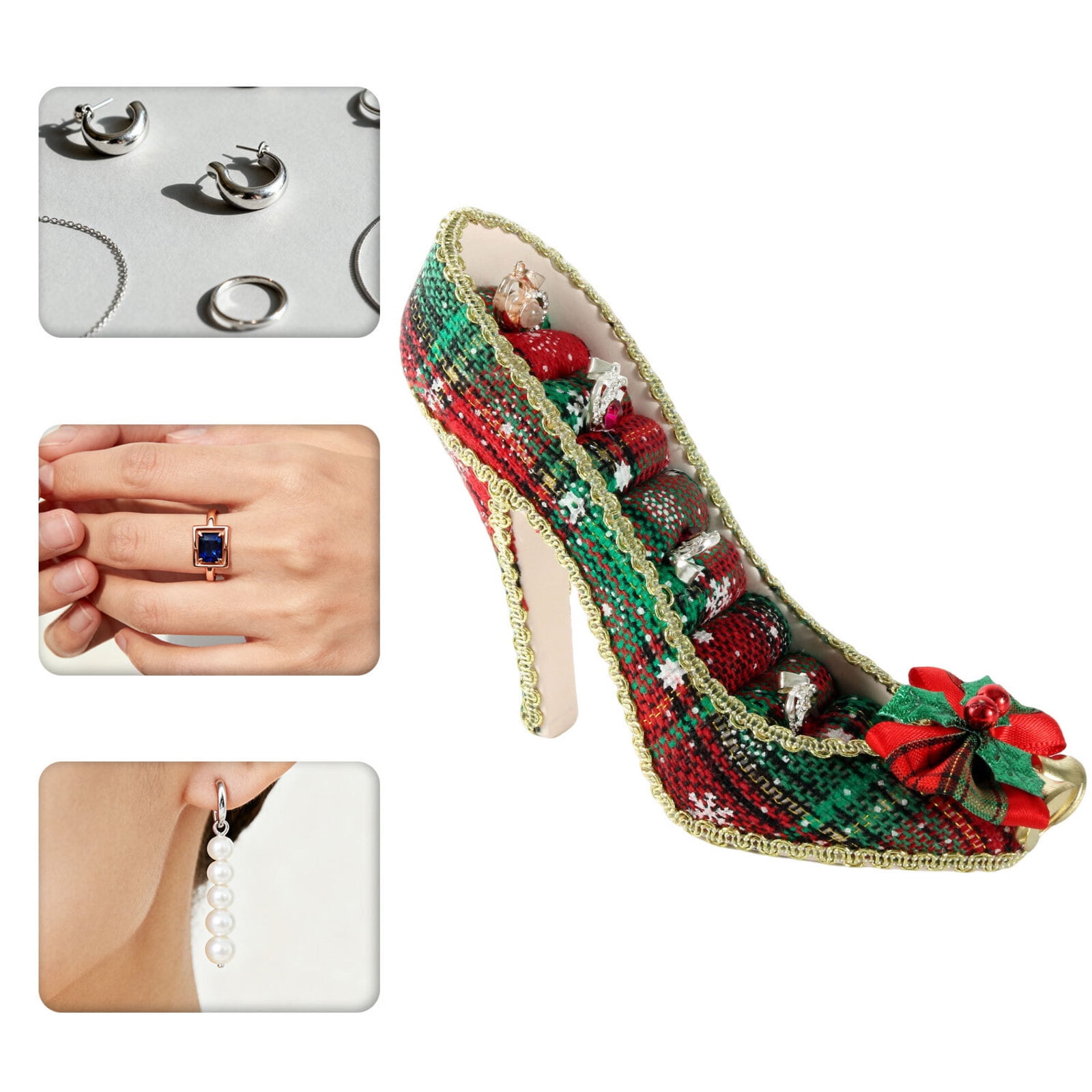 THOPBPRK Christmas Bell High Heel Shoe Jewelry Stand 2025, Ring Display ...