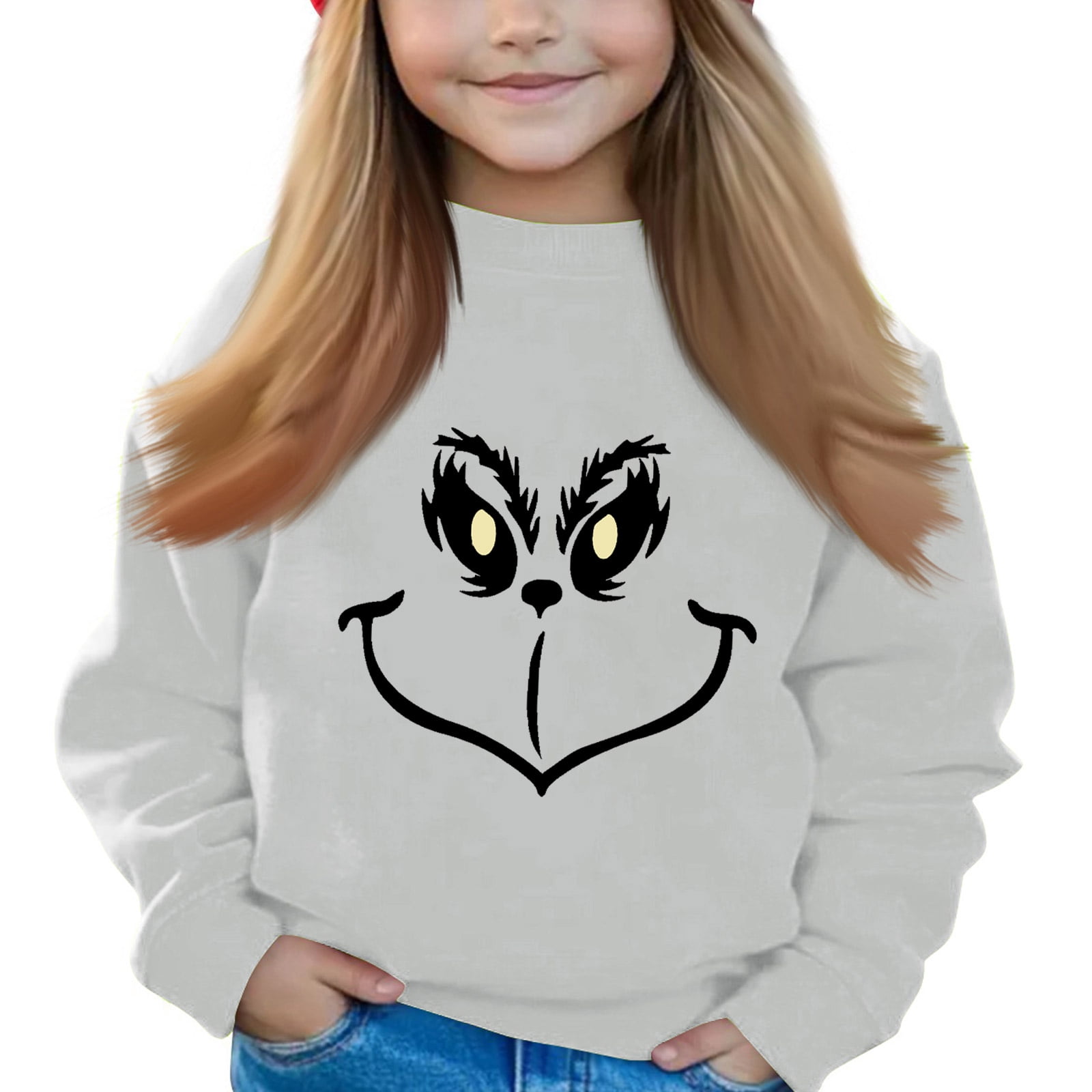 THOPBPRK Christmas Sweater for Girls– Graphic Round-Neck Top for Kids ...