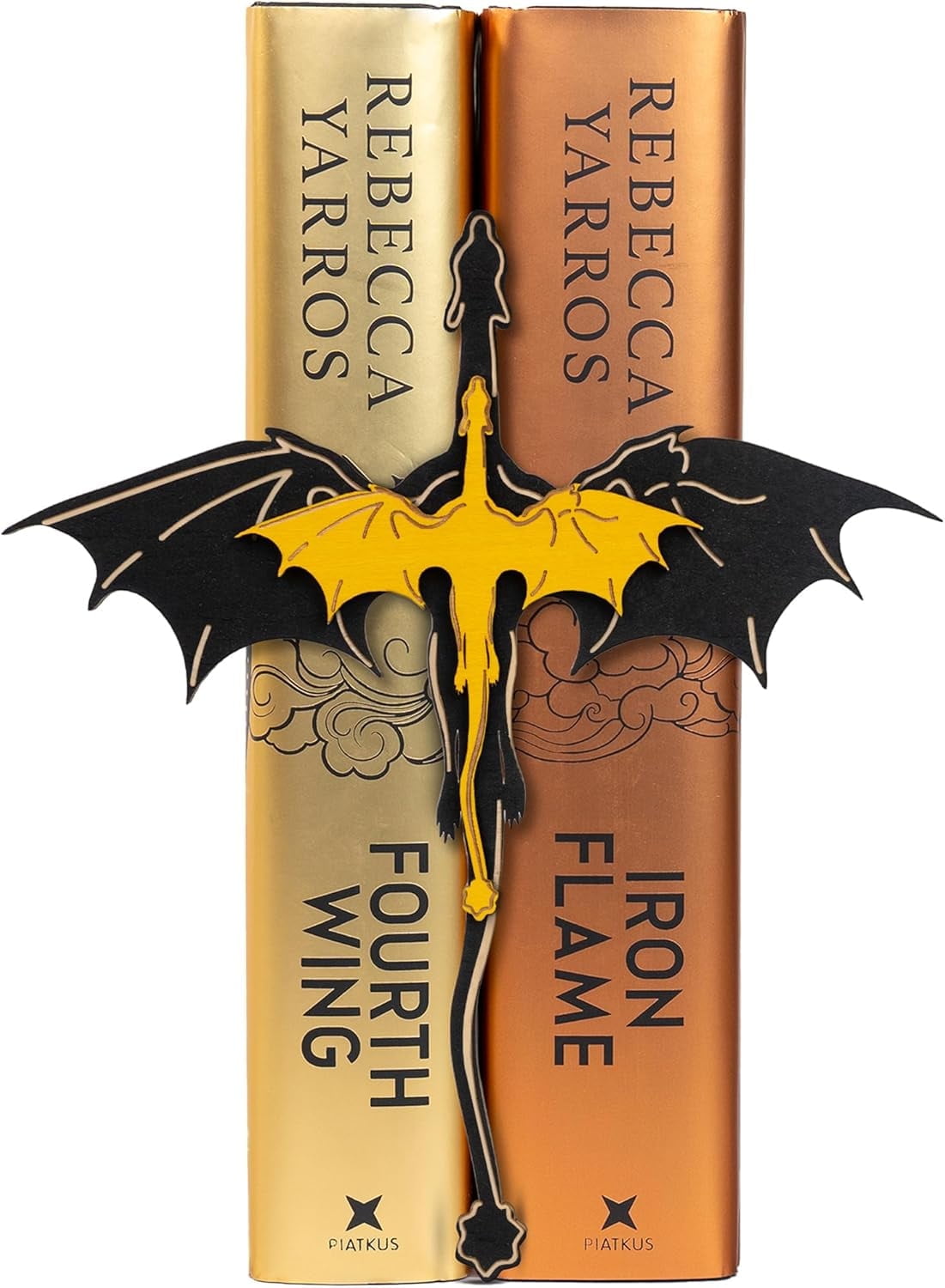 THOPBPRK Fourth Wing Merch Dragon Bookshelf Decor, Gold Wooden Wing ...