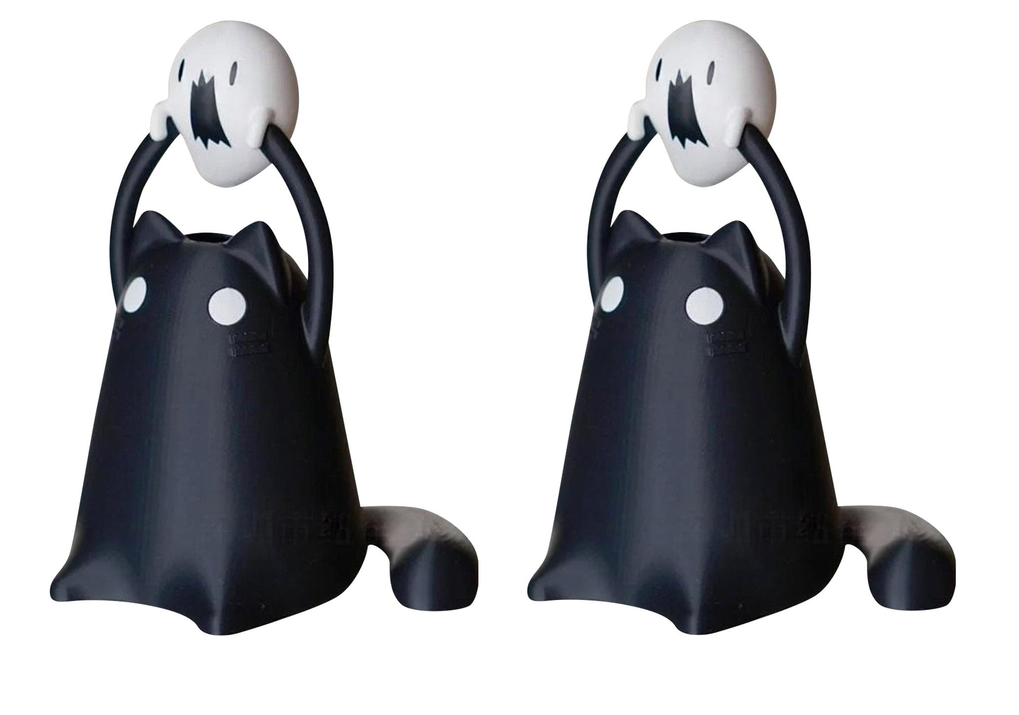 THOPBPRK Halloween Chubby Ghost Kitten Holding A Ghost Statue ...